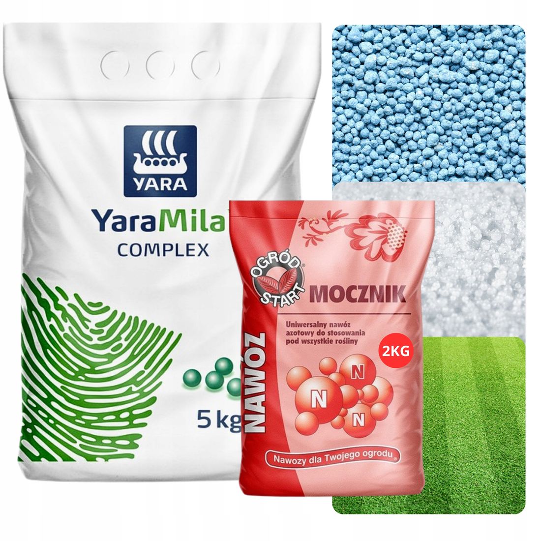 YARA MILA COMPLEX + MOCZNIK NAWÓZ DO TRAWNIKA TRAWY ZESTAW 7KG KOMPLET ...