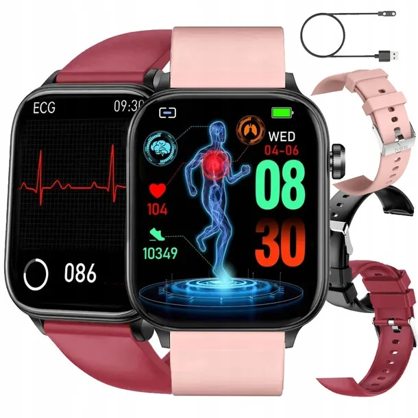 Zegarek SMARTWATCH Rubicon 340mAh ALWAYS DISPLAY 1.96 CALA - EKG PULS ...