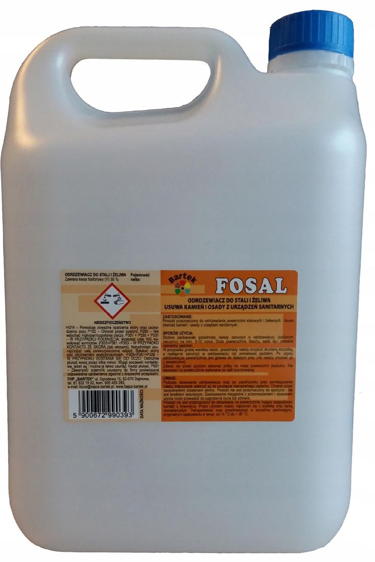 FOSOL, FOSAL ODRDZEWIACZ DO STALI I ŻELIWA 5L + 5% - ERLI.pl