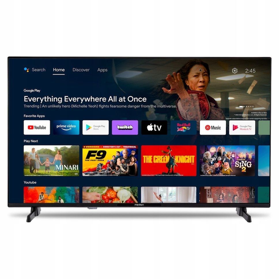 TELEWIZOR LED 40'' FULL HD DVB-T2 HEVC HDMI USB MENU PL ANDROID TV NETFLIX – 263242993 - ERLI.pl