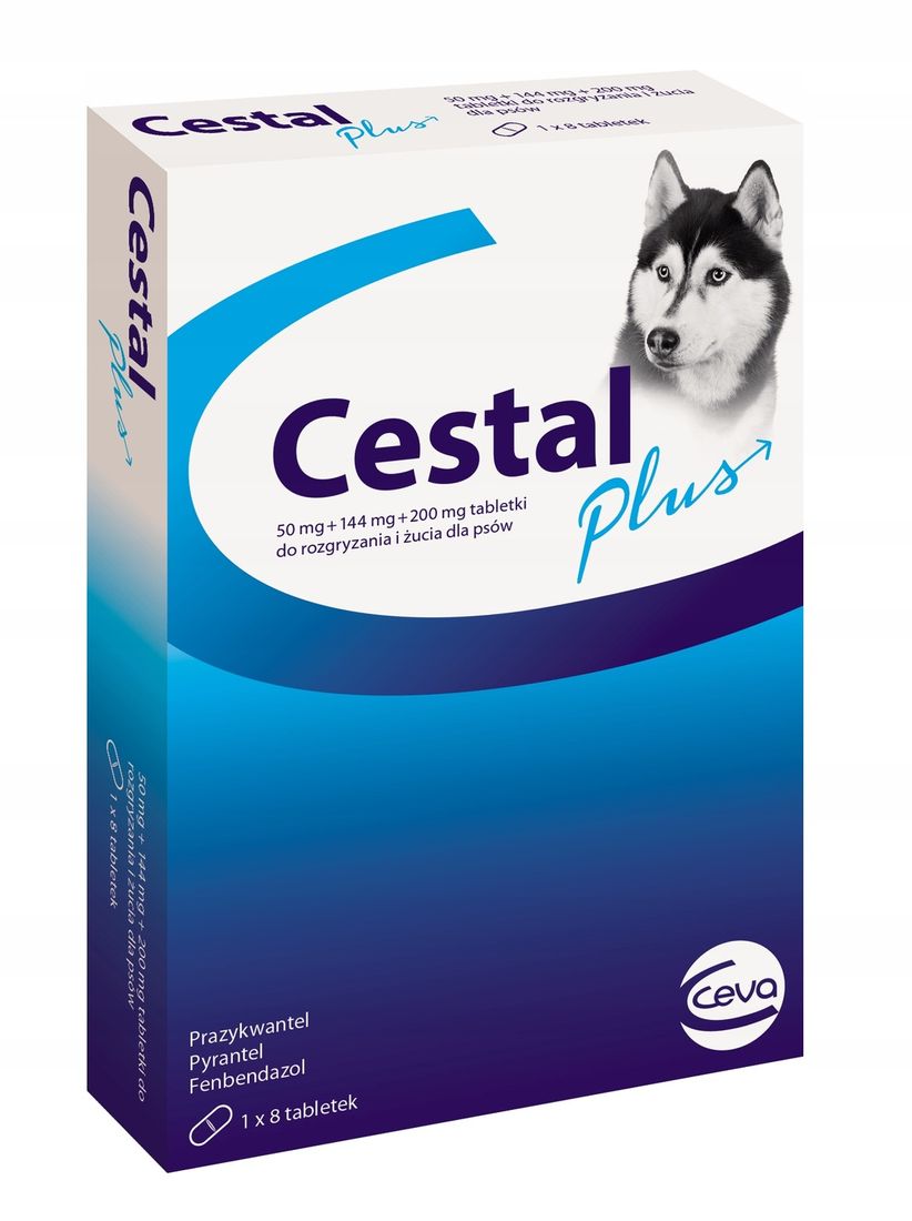 Ceva Cestal Plus Tabletki dla psa na Pasożyty Odrobaczanie 8 Tabletek ...