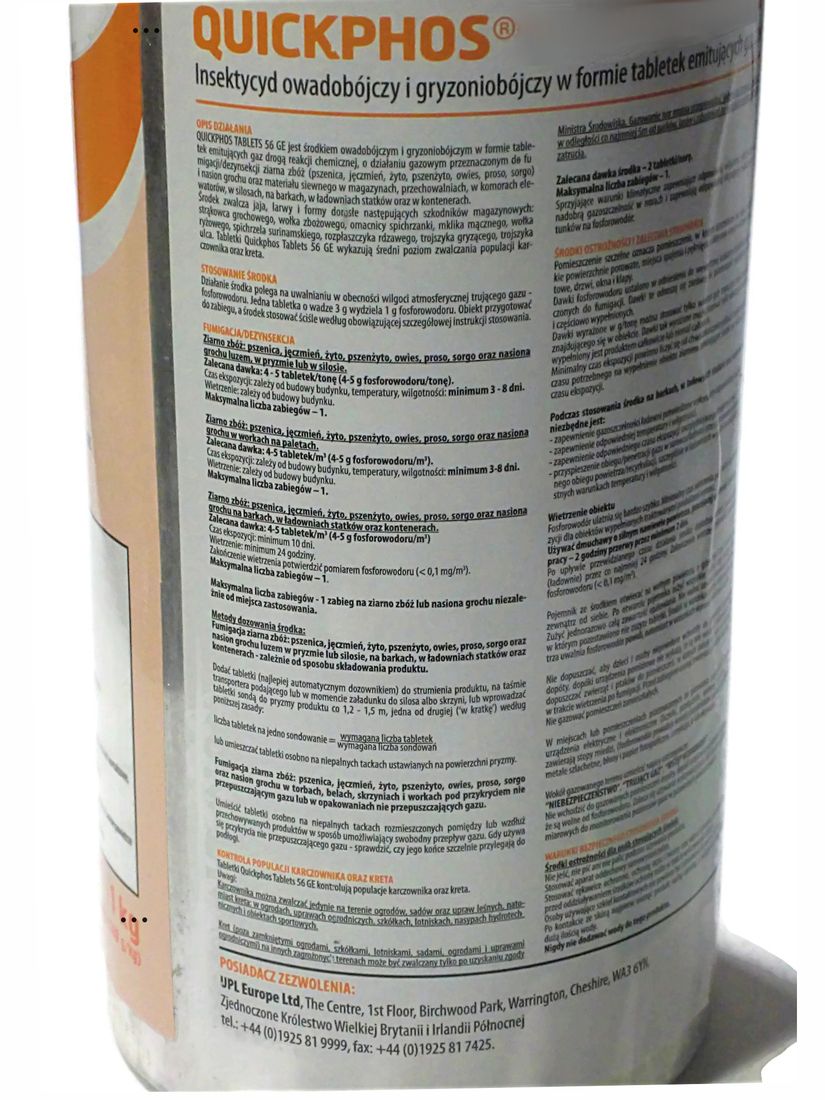 QUICKPHOS 56 GE TABLETKI ŚRODEK TRUCIZNA KRETY 1KG - ERLI.pl