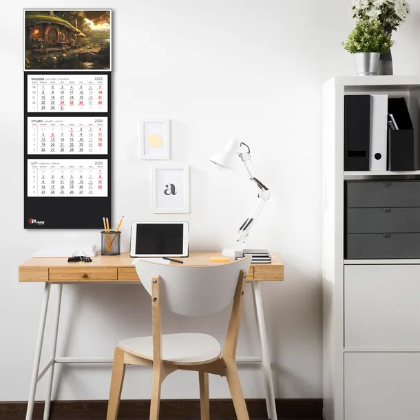 Kalendarz 2026 Ścienny Trójdzielny NIEDZIELE HANDLOWE HOBBIT 01 (3A ...