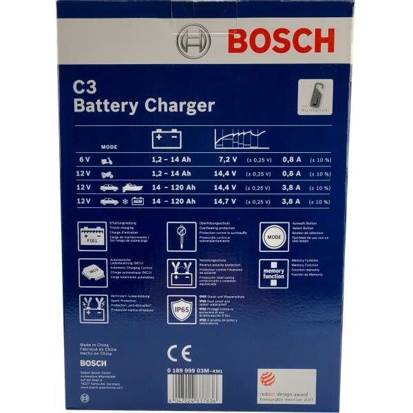 BOSCH C3 INTELIGENTNY PROSTOWNIK AKUMULATOROWY ŁADOWARKA 6V/12V ...