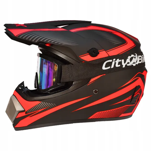 Prezent swiateczny Kask FullFace Gogle Rękawice Cross Enduro Quad ATV ...