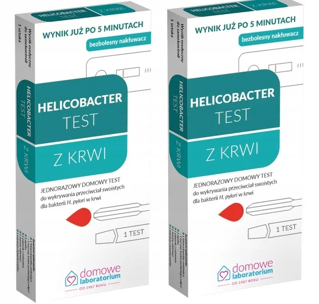 Helicobacter Test z krwi H.pylori 1 szt Hydrex Diagnostics Zestaw 2 ...