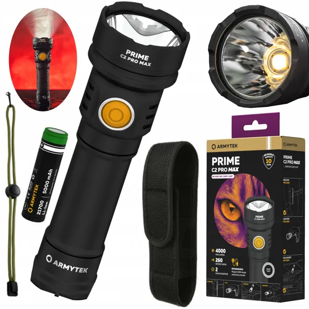 LATARKA AKUMULATOROWA 5000MAH TAKTYCZNA PRIME C2 PRO MAX WHITE MOCNA ...