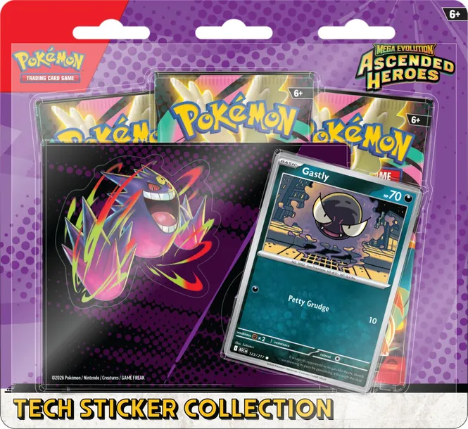 Pokemon Tcg Ascended Heroes Tech Mega Gengar 3 Pack Blister Preorder