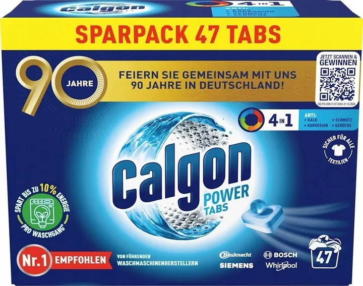 Odkamieniacz w tabletkach do pralek Calgon Power Tabs 4in1 47szt ...