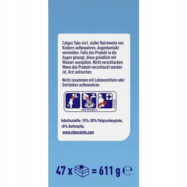 Odkamieniacz w tabletkach do pralek Calgon Power Tabs 4in1 47szt ...