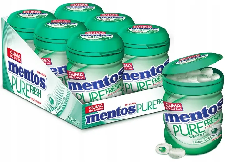 Mentos Pure Fresh guma do żucia bez cukru Spearmint miętowa łagodna ...