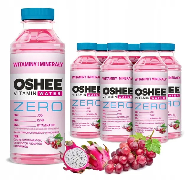 6x OSHEE Vitamin Water witaminy i minerały winogrona dragonfruit ZERO ...