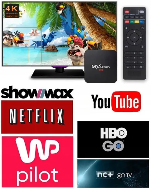 SMART TV BOX MXQ PRO 4K 1+8GB ANDROID 11.1 WIFI SD 5G DEKODER JĘZYK ...