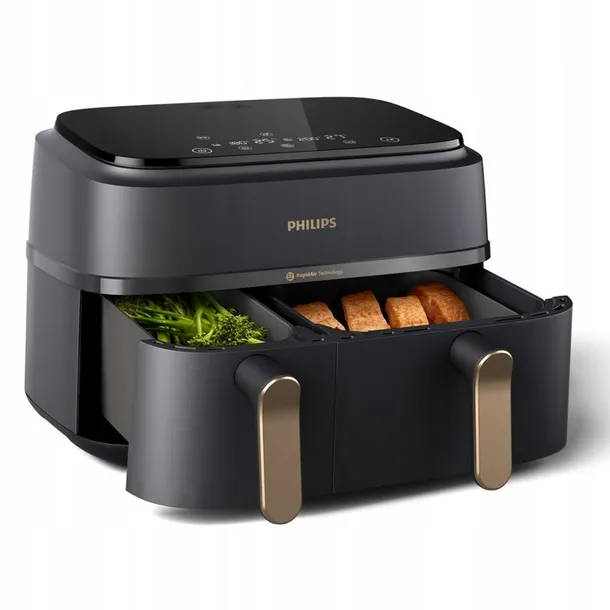 Frytkownica beztłuszczowa dwukomorowa Philips Ovi Airfryer 9l NA352/00 ...