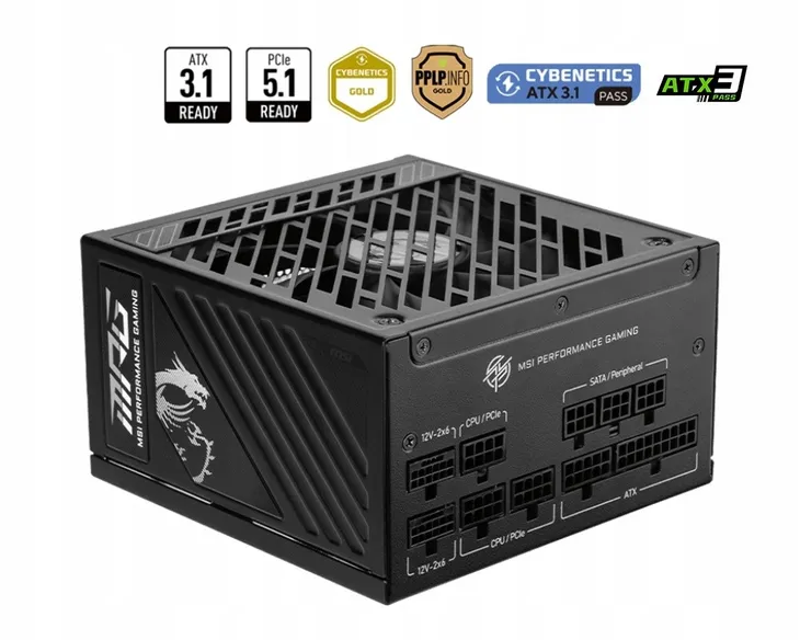 Zasilacz Gamingowy MSI MPG A850GS PCIE5 80 PLUS Gold 850 W Modularny ...