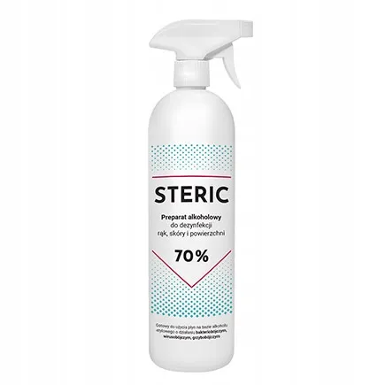 Steric 1000ml biobójczy 70% alkoholu PŁYN DO DEZYNFEKCJI POWIERZCHNI ...