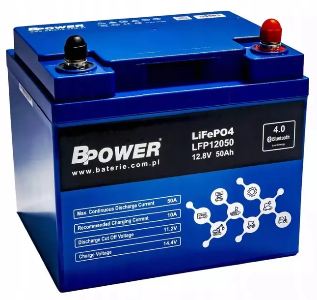 BPOWER LFP12050 12V 50AH PRZEMYSŁ AUTOMATYKA SYSTEMY CCTV ZASILACZ DC ...