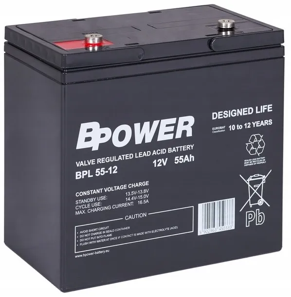 12V 55AH AKUMULATOR AGM DO SYSTEM FOTO SOLAR MAGAZYN PV OŚW TELEKOM ...