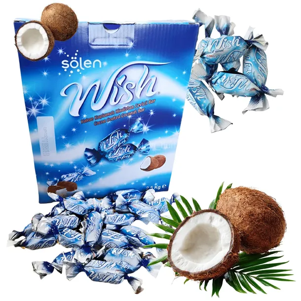Solen Wish Mini Batony Cukierki Czekoladowe Kokosowe Duża Paczka 2,5 kg ...
