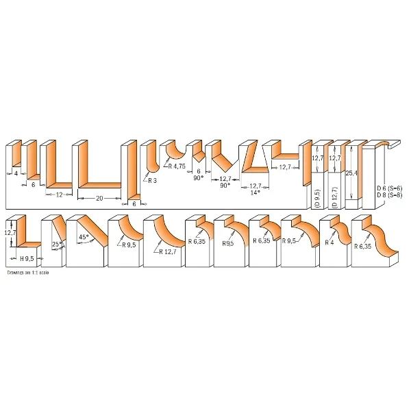 CMT Zestaw 26 frezów prostych i profilowych S8 mm – 161208535 - ERLI.pl