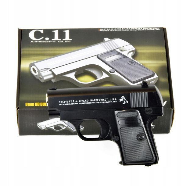Pistolet C11 Metalowy replika ASG na kulki colt - ERLI.pl